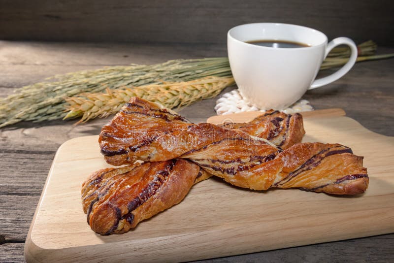 Chocolate Twist Bread on Table Stock Image - Image of bakery, rice ...