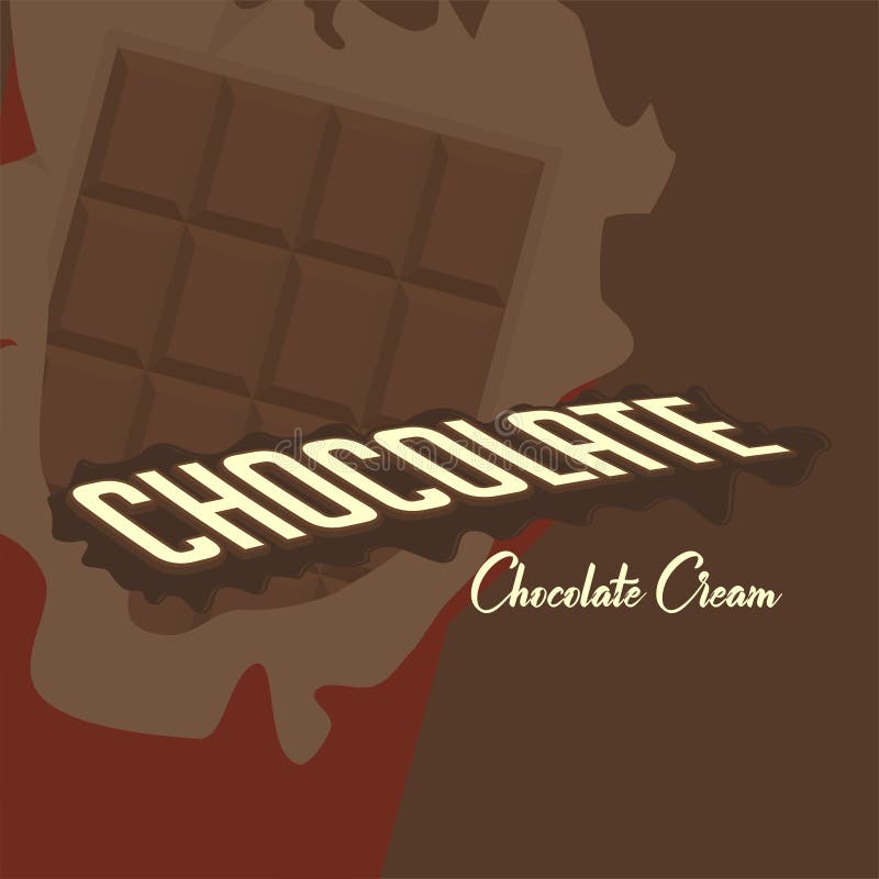 Chocolate Typography Design with Chocolate Bar Stock Illustration ...