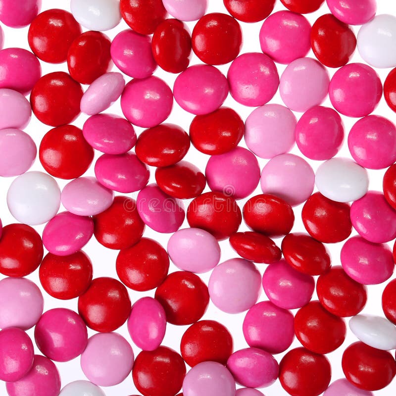 Chocolate Valentine S Candy Coated in Pink, Red and White. Stock Image ...