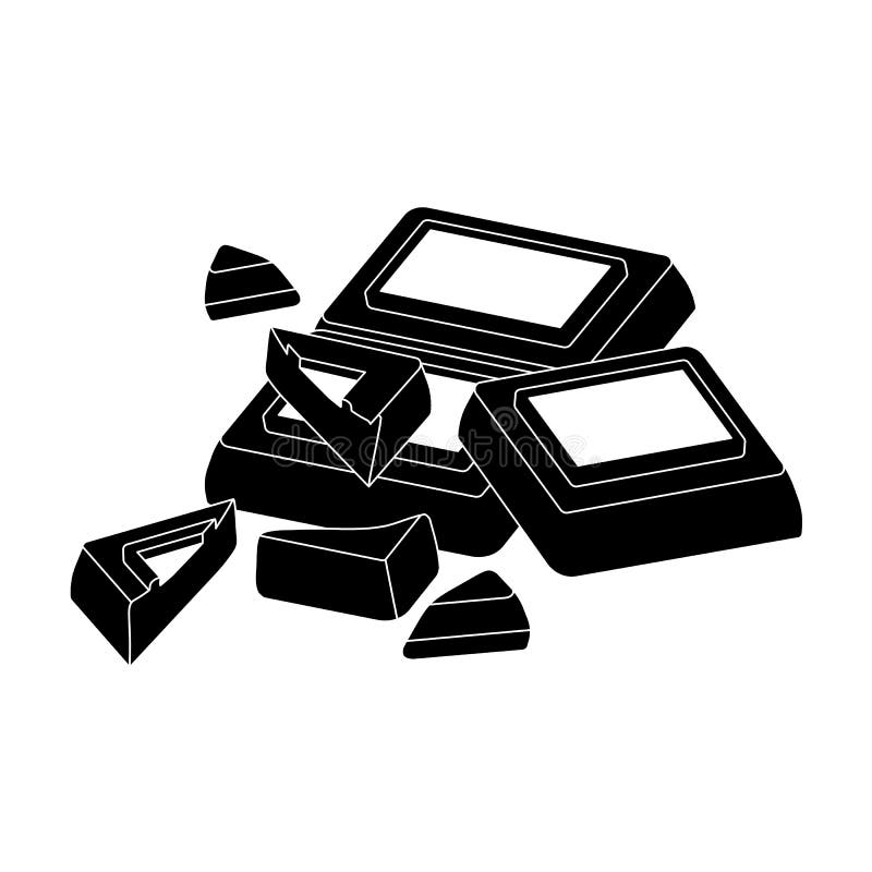 Chocolate Vector Icon.Black Vector Icon Isolated on White Background ...