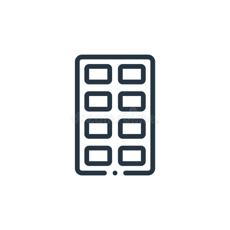 Chocolate Vector Icon Isolated on White Background. Outline, Thin Line ...