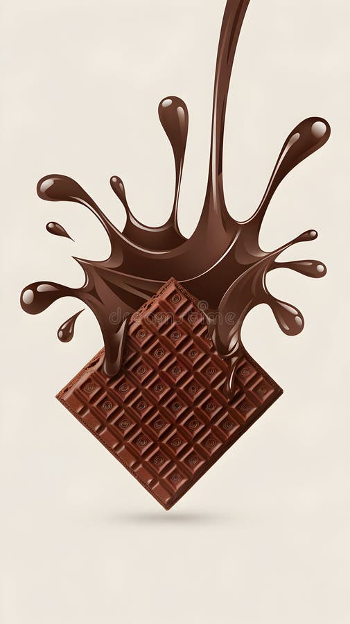 Chocolate Wafer Dips in Dynamic Splash, Highlighting Texture and Motion ...