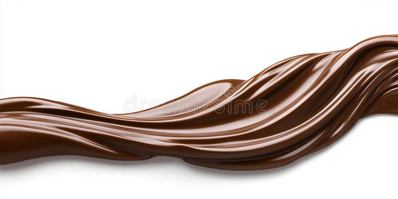Chocolate Wave Isolated on White Background with Smooth Texture and ...