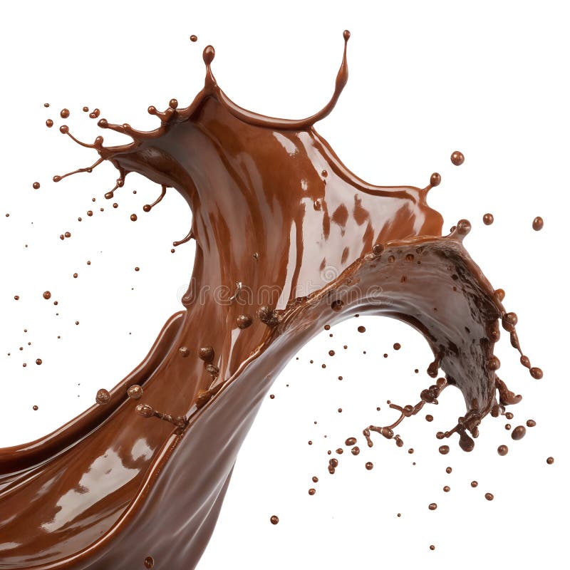 Chocolate Wave Splash Isolated on White Background Stock Illustration ...
