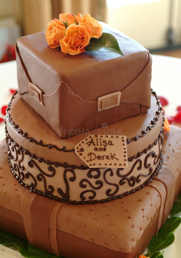 Chocolate wedding cake stock image. Image of delicious - 2562553