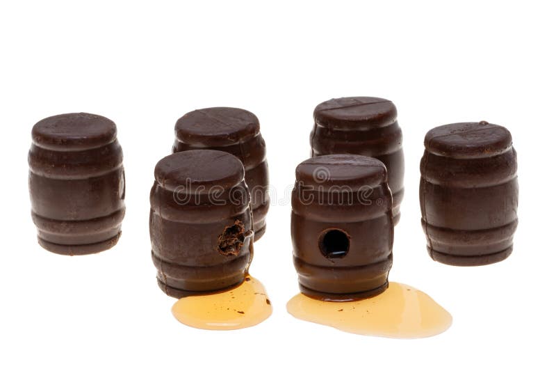Chocolate Whiskey Barrel Isolated Stock Image - Image of sugar ...