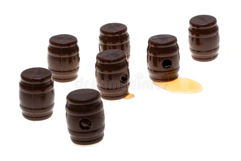 Chocolate Whiskey Barrel Isolated Stock Image - Image of isolated ...