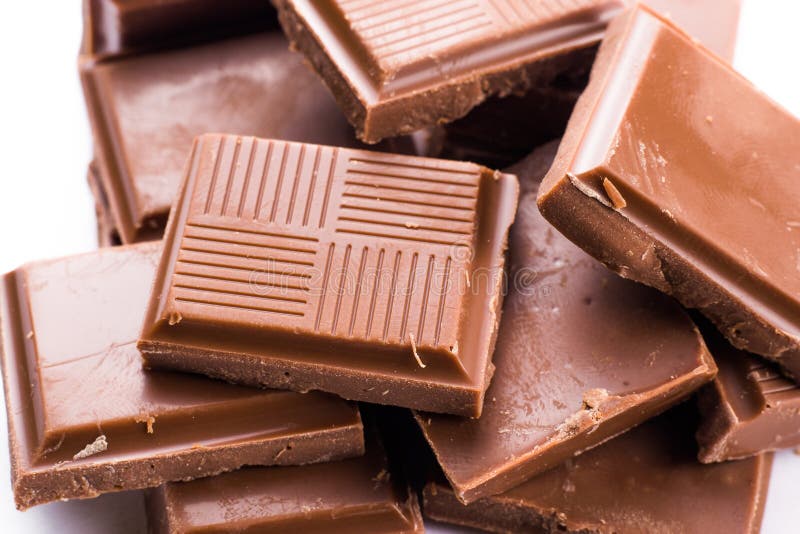 Chocolate on White Background Stock Image - Image of close, cube: 76669835