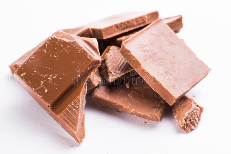Chocolate on White Background Stock Image - Image of broken, diet: 76669881