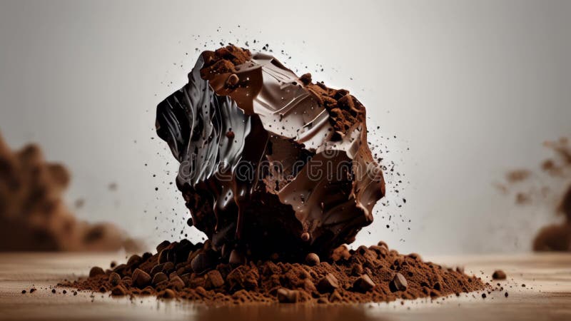 Chocolate White Background Fall Black Falling Splash Dust Mountain ...