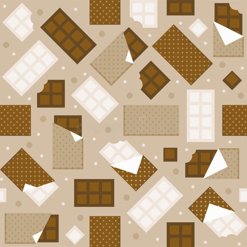 Chocolate and White Chocolate Bar Seamless Pattern Stock Vector ...