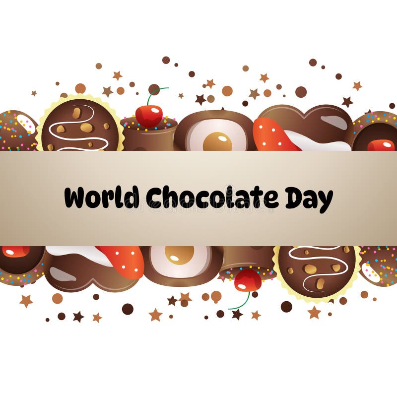 Chocolate World Day Vector Cartoon Frame Stock Vector - Illustration of ...