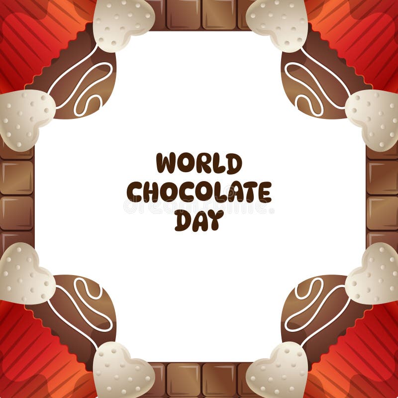 Chocolate World Day Vector Cartoon Frame Stock Vector - Illustration of ...