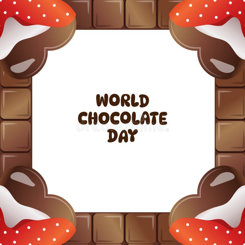 Chocolate World Day Vector Cartoon Frame Stock Vector - Illustration of ...