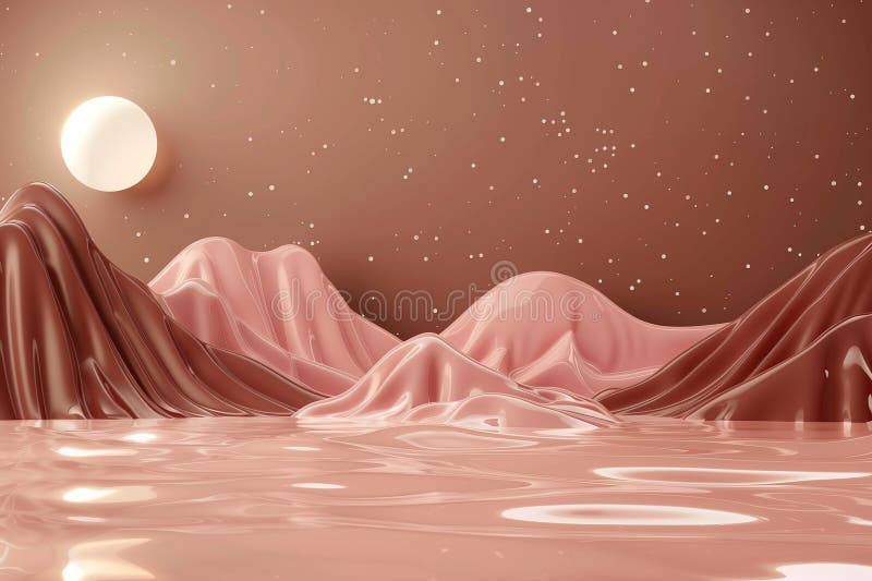 A Chocolate World, Landscape with Everything Made of Chocolate Stock ...