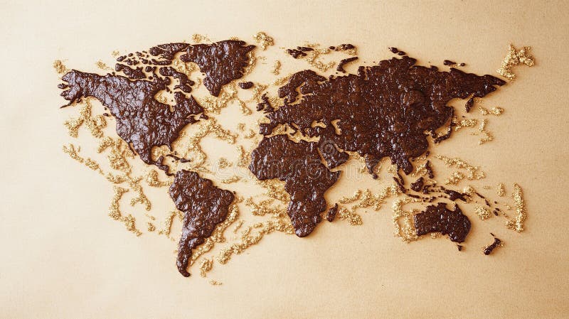 Chocolate World Map Beige Background Stock Photos - Free & Royalty-Free ...