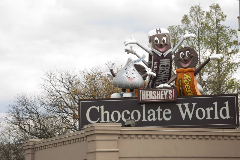 Chocolate World Sign with Mascots Editorial Photo - Image of landmarks ...