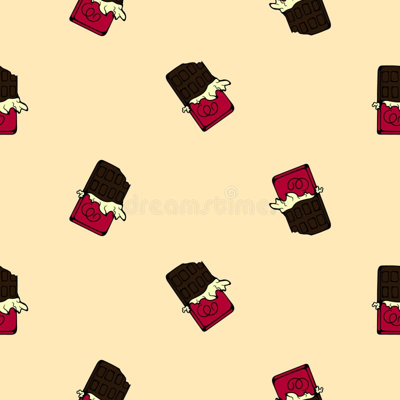 Chocolate in a Wrapper. Sweets. Vector Seamless Pattern Stock ...