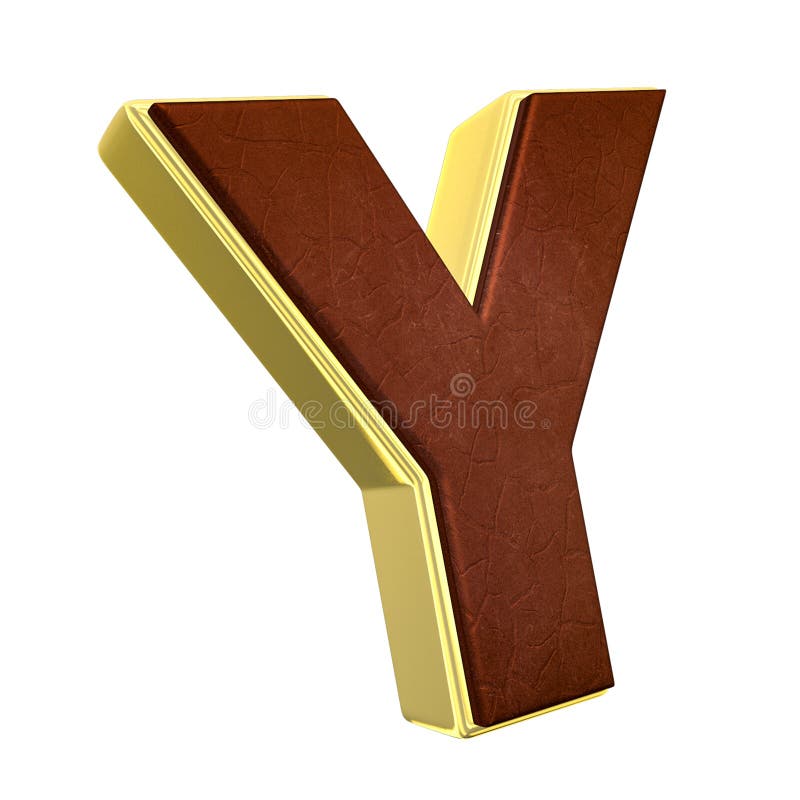 Chocolate Y 3D Render with White Background Design Stock Illustration ...