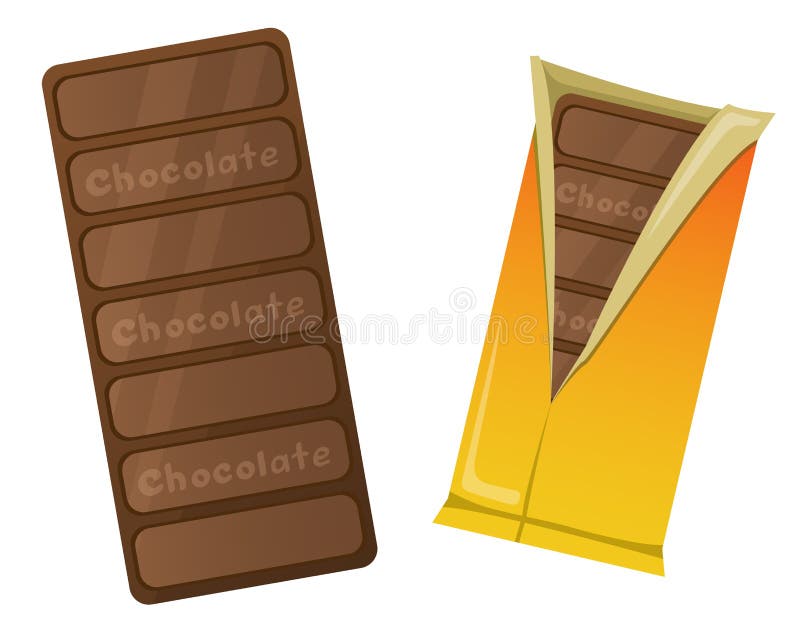 Chocolate in a Yellow Wrapper. a Delicious Bar of Chocolate. Chocolate ...