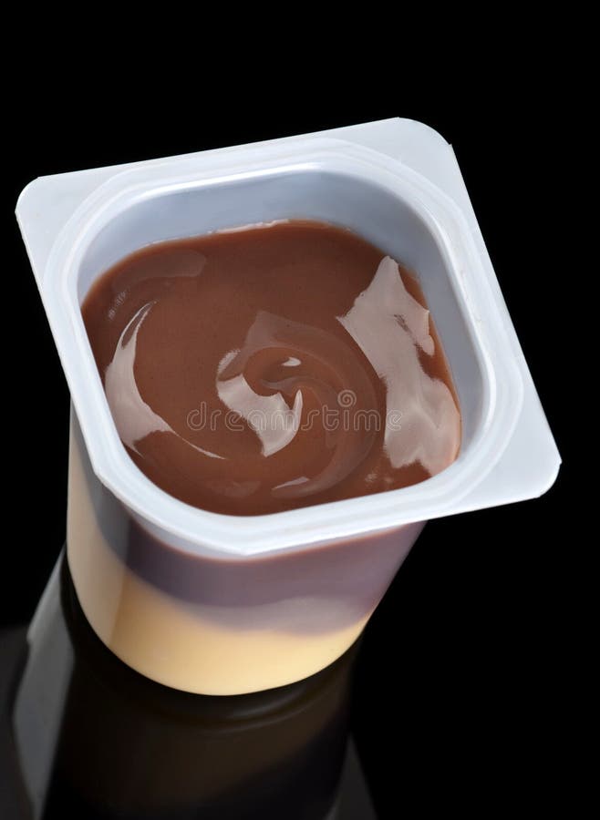 Chocolate yoghurt stock image. Image of vertical, open - 13574779