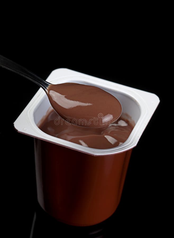 Chocolate yoghurt stock photo. Image of vertical, sweet - 15834646