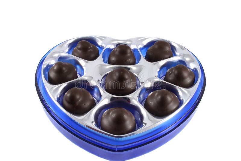 Chocolates in the blue box stock image. Image of food - 18355415