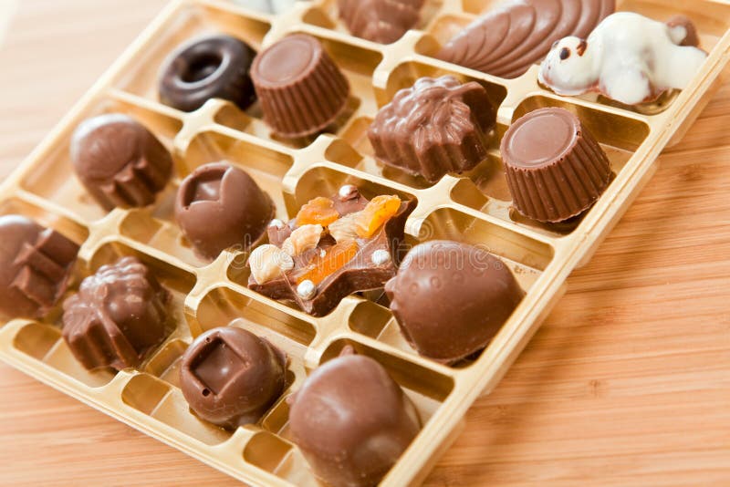 Chocolates in box stock image. Image of milk, food, dessert - 13402171