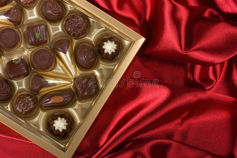 Luxury chocolate box open stock image. Image of close - 13149591