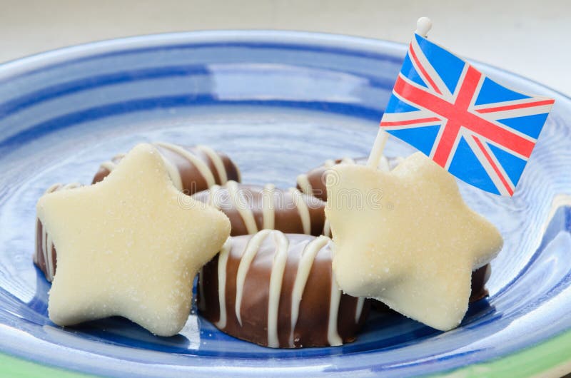 Chocolates Con Una Bandera Del Union Jack Foto de archivo - Imagen de ...