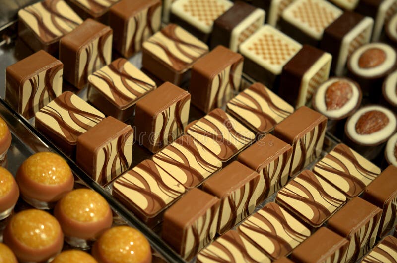 Chocolates in Confectionery Stock Image - Image of display, chocolate ...