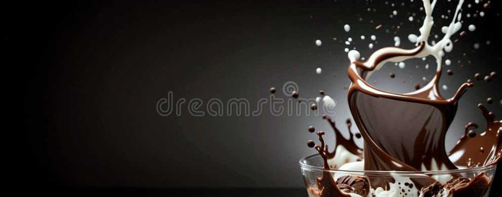 Chocolates Dropping into Liquid Cacao Chocolate Stock Illustration ...