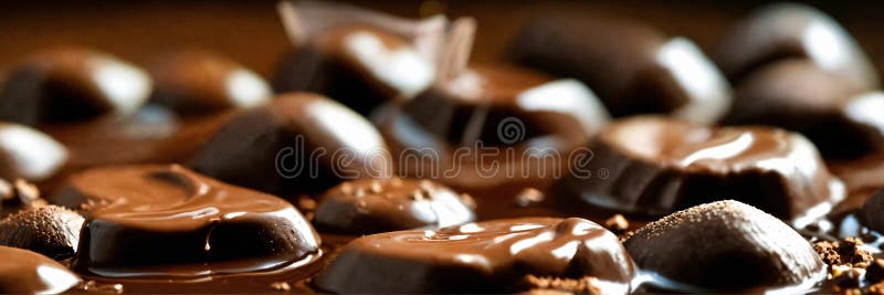 Chocolates Dropping into Liquid Cacao Chocolate Stock Illustration ...