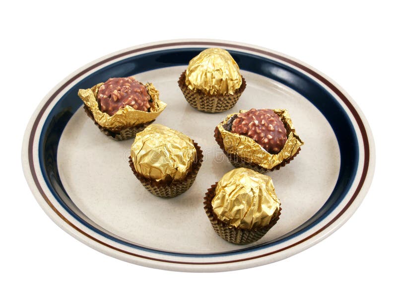 Gold-foil Wrapped Chocolates Stock Image - Image of bons, dessert: 1688441