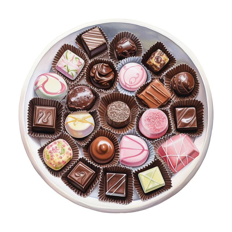 Chocolates on a Plate stock image. Illustration of pleasure - 304017547