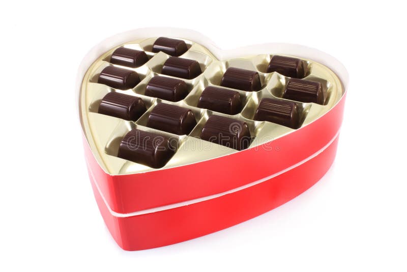 Chocolates in red box stock photo. Image of helpful, food - 18660842