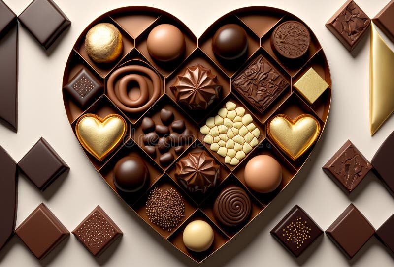 Chocolates in the Shape of a Love Heart. Generative Ai Stock ...