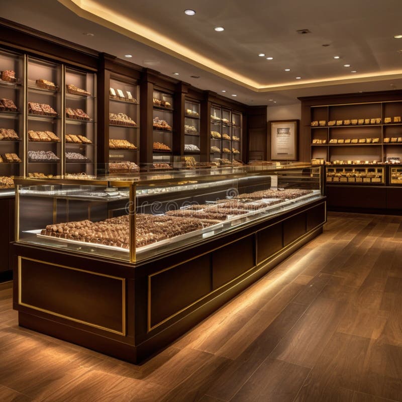 Chocolates Shop. Chocolates on Booth Stock Illustration - Illustration ...