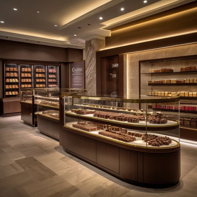 Chocolates Shop. Chocolates on Booth Stock Illustration - Illustration ...