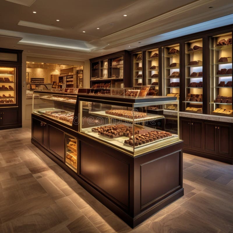 Chocolates Shop. Chocolates on Booth Stock Illustration - Illustration ...