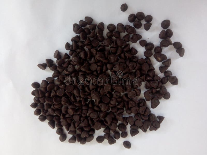 Choco Chips on Plain Background Stock Photo - Image of chip, cadbury ...