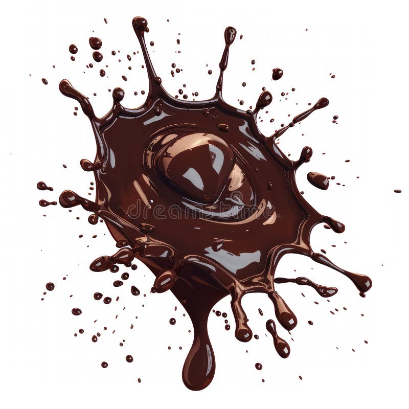 Chocolatey Explosion Thick Chocolate Droplets, White Backdrop Stock ...