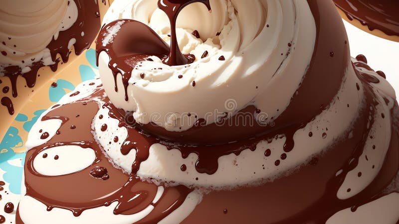 Chocolicious Delight a Refreshing Illustration of Chocolate Ice Cream ...