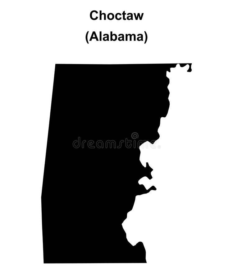 Choctaw outline map stock vector. Illustration of alabama - 357879835