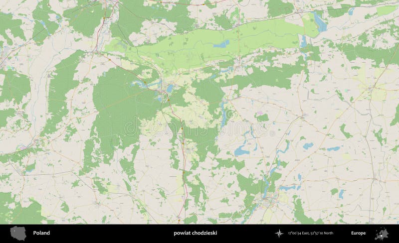 Chodzieski, Poland County. Topographic German Stock Illustration ...