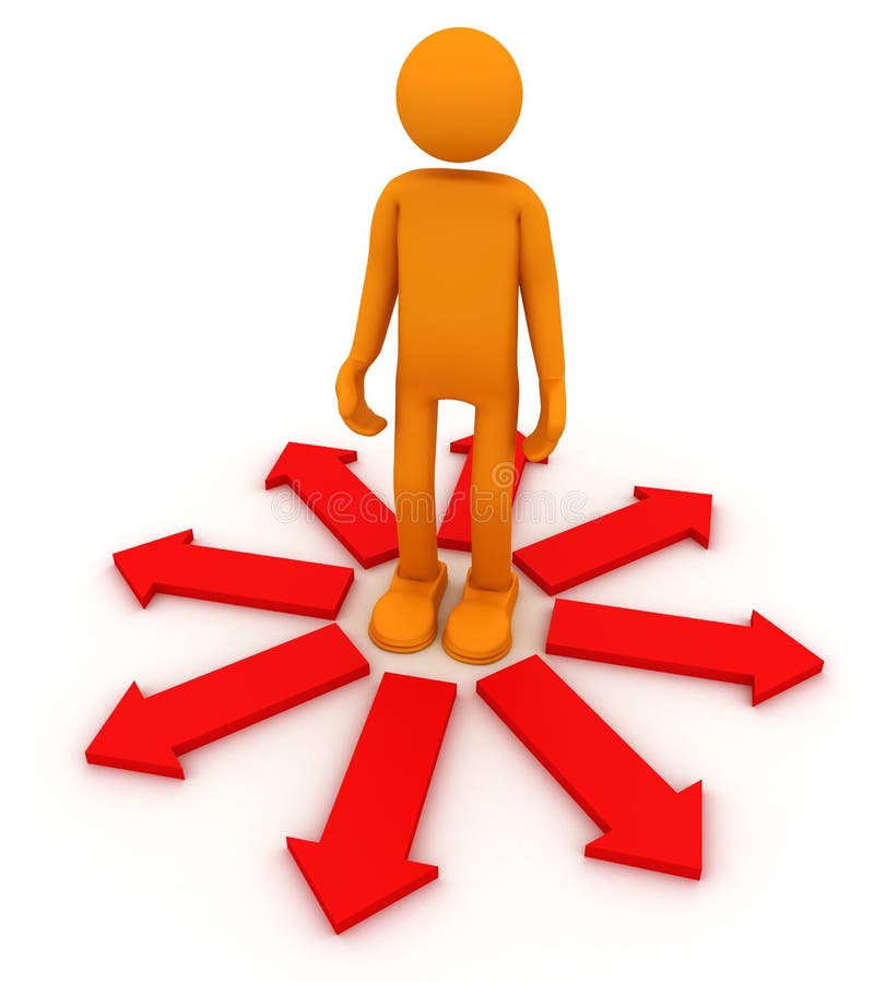 Man Facing Problems and Stress Stock Illustration - Illustration of ...