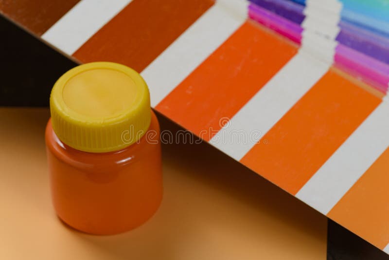 Choice of color orange stock photo. Image of painting - 195027850