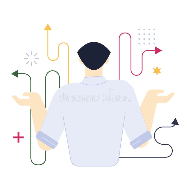 Choice Concept. Difficult Decision-making, Success or Failure Stock ...