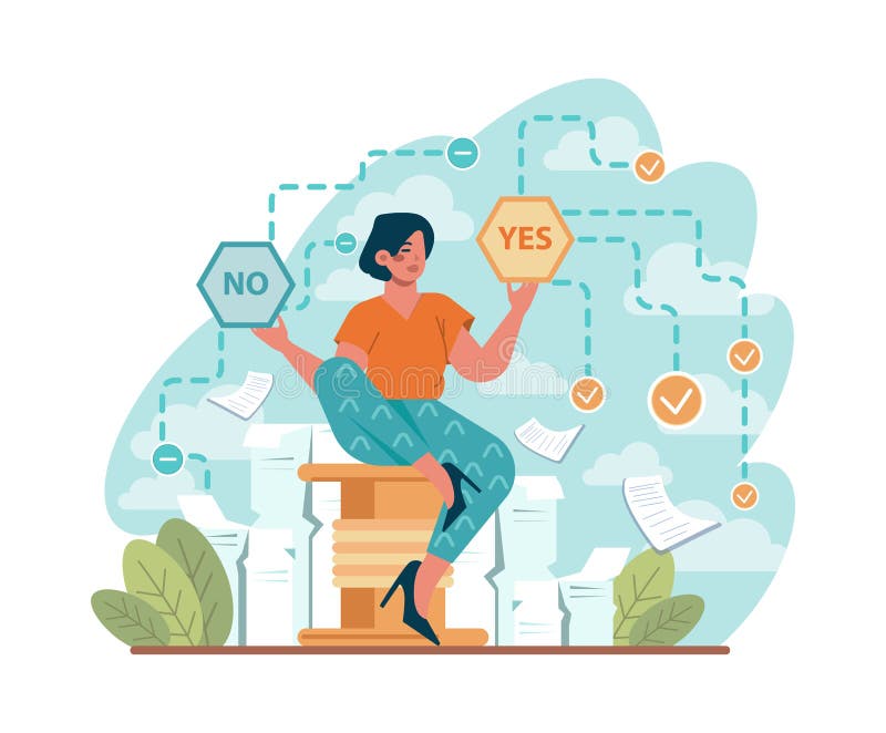 Choice Concept. Difficult Decision-making, Success or Failure Stock ...