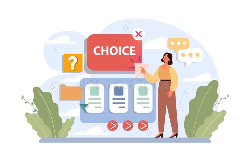 Choice Concept. Difficult Decision-making, Success or Failure Stock ...